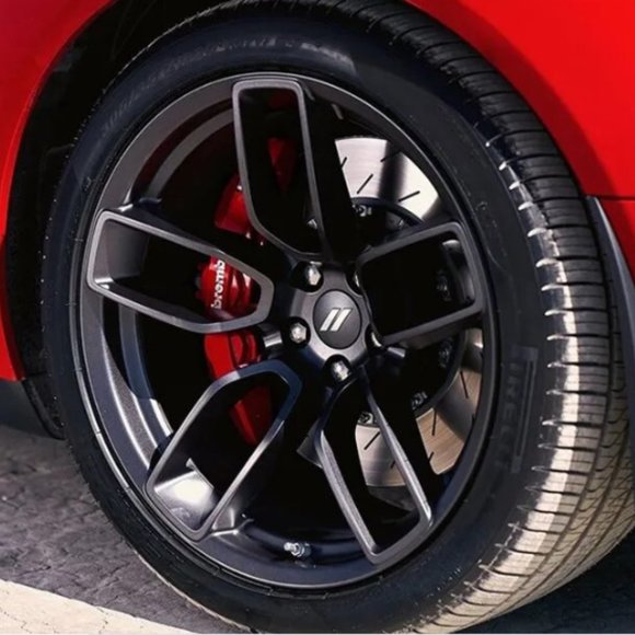 SRT | Accessories | New 63mm 4 Pcs Black Red Srt Wheel Center Caps ...